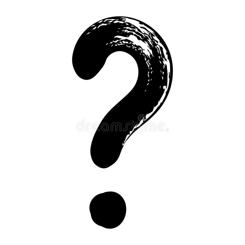 Question Mark Geometric Shape Brush Doodle Stock Vector - Illustration ...