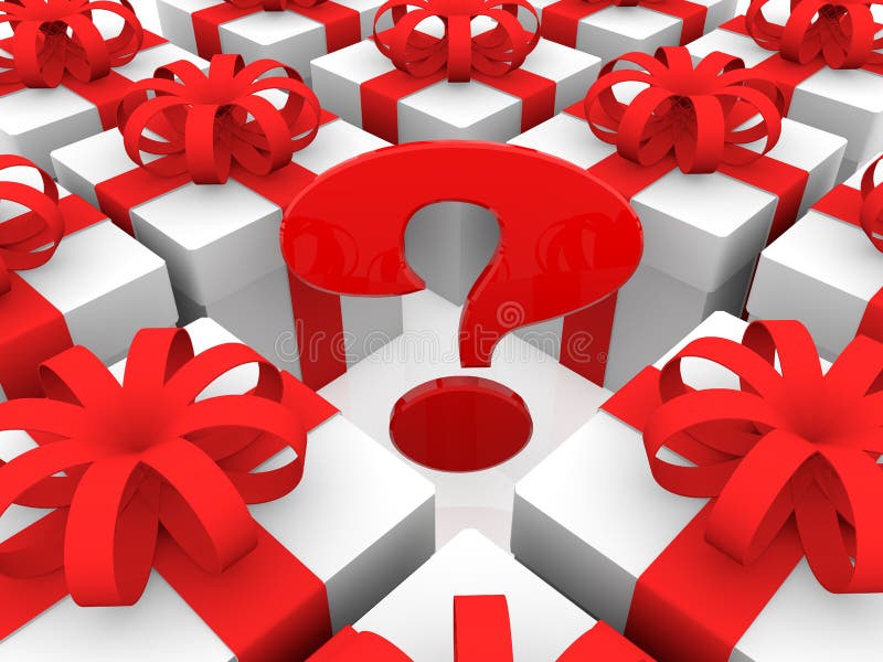 Question Mark and Gift Boxes Stock Illustration - Illustration of ...