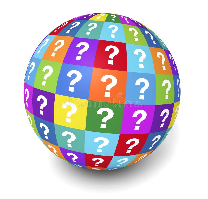 Multicolor Question-marks Connecting Stock Illustration - Illustration ...
