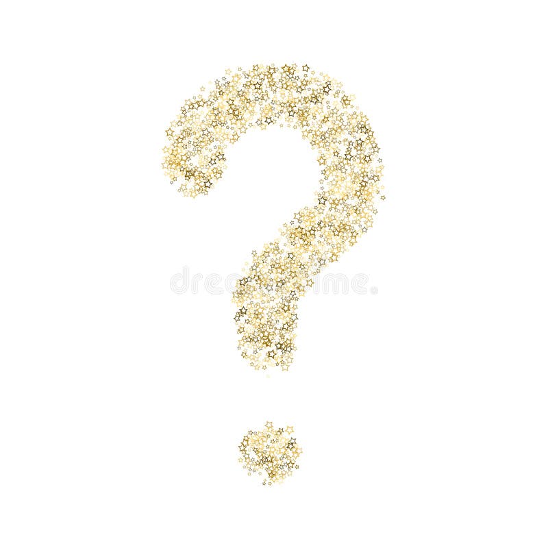 Question Mark Gold Glitter Stars. Shiny Confetti Stock Vector ...