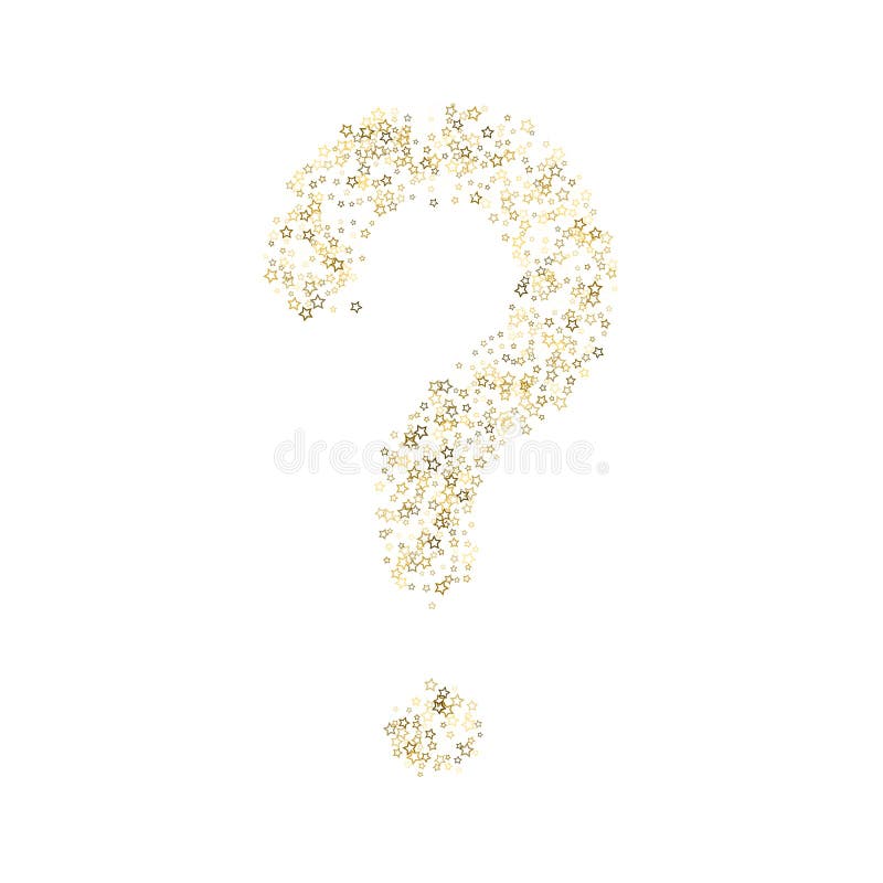 Question Mark Gold Glitter Stars. Shiny Confetti Stock Vector ...