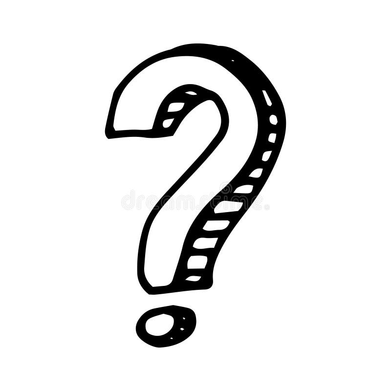 Question Mark Hand Drawn Doodle, . Icon, Sticker. Stock Illustration ...