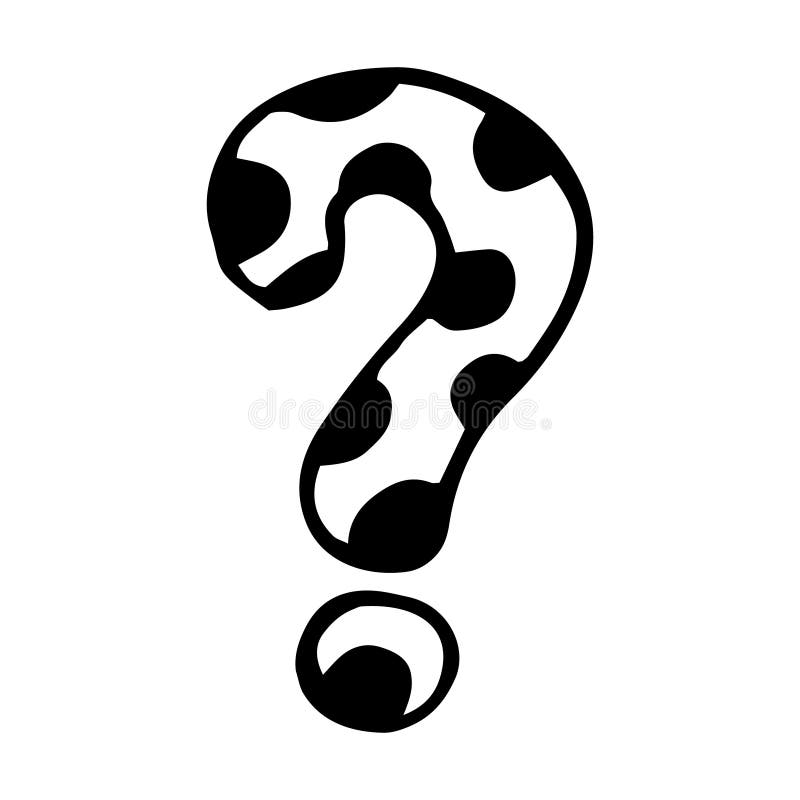 Question Mark Hand Drawn Doodle, . Icon, Sticker. Stock Illustration ...