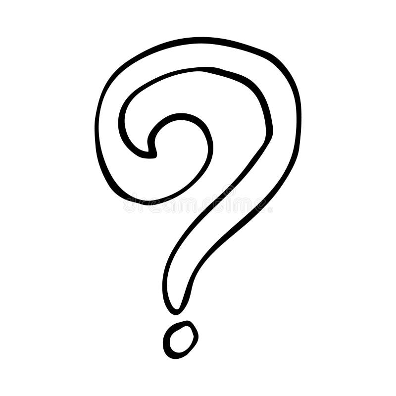 Question Mark Set Hand Drawn Doodle, Vector. Icon, Sticker. Stock ...