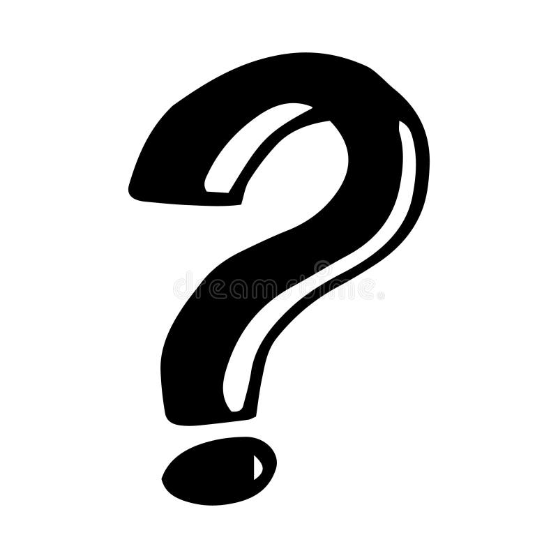 Question Mark Hand Drawn Doodle, . Icon, Sticker. Stock Illustration ...