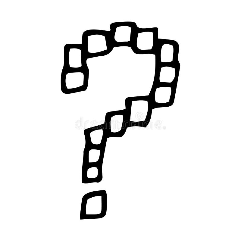 Question Mark Hand Drawn Doodle, Vector. Icon, Sticker. Stock Vector ...