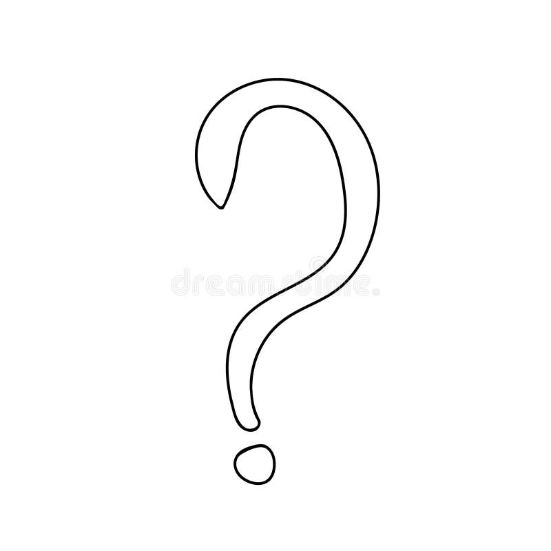 Question Mark Hand Drawn. Sketch Drawing Stock Vector - Illustration of ...