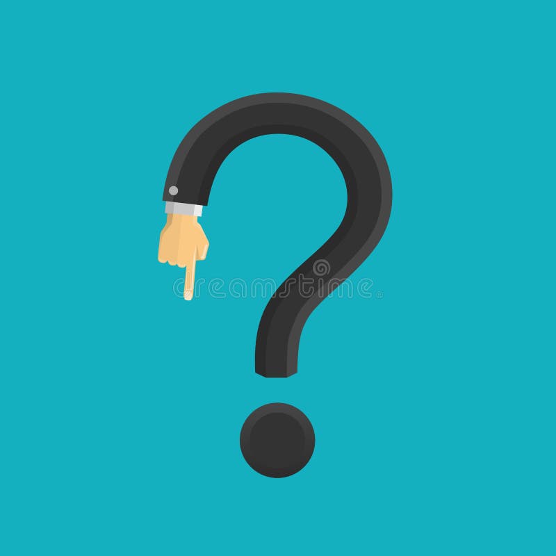 Question mark hand stock vector. Illustration of icon - 50029229