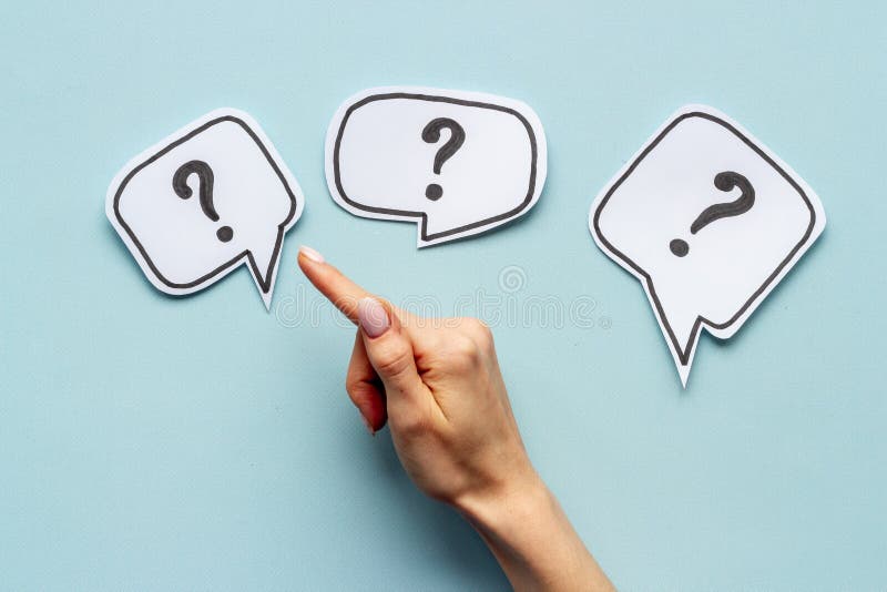 Question Mark with Hand Pointing To a Sign. FAQ or Search Information ...