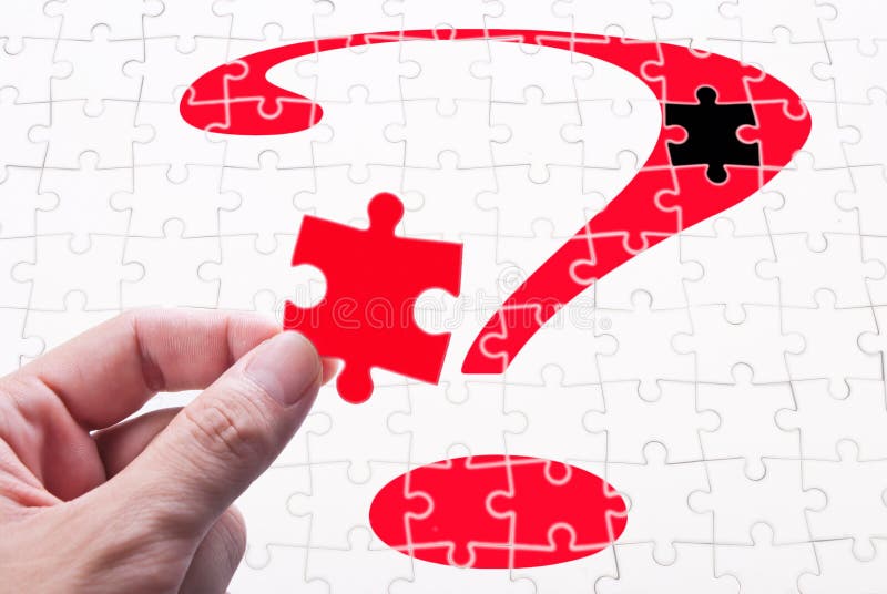 Question Mark, Hand and Puzzle Game Stock Photo - Image of metaphor ...