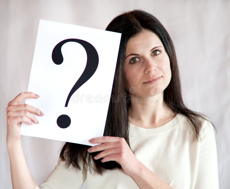 Thinking Young Woman with Yes or No Stock Image - Image of idea, mark ...