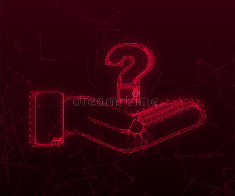 Question Mark in Hands for Concept Design. Technology Vector ...