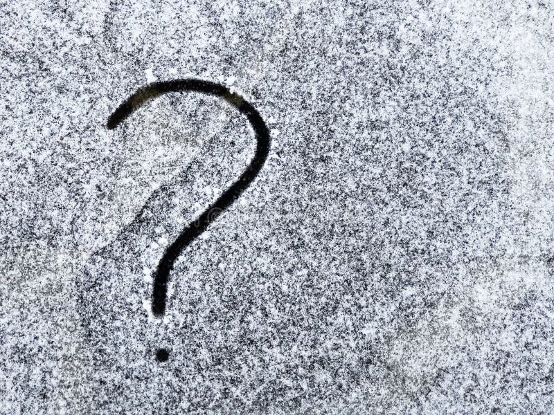Question Mark Handwriting on Snow Close-up. Difficult Situation Concept ...