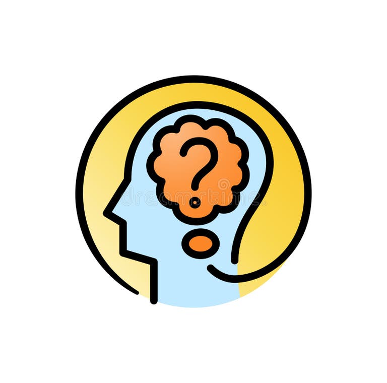 Question Mark Head Icon. Inquiry Curiosity Logo Symbol Stock ...