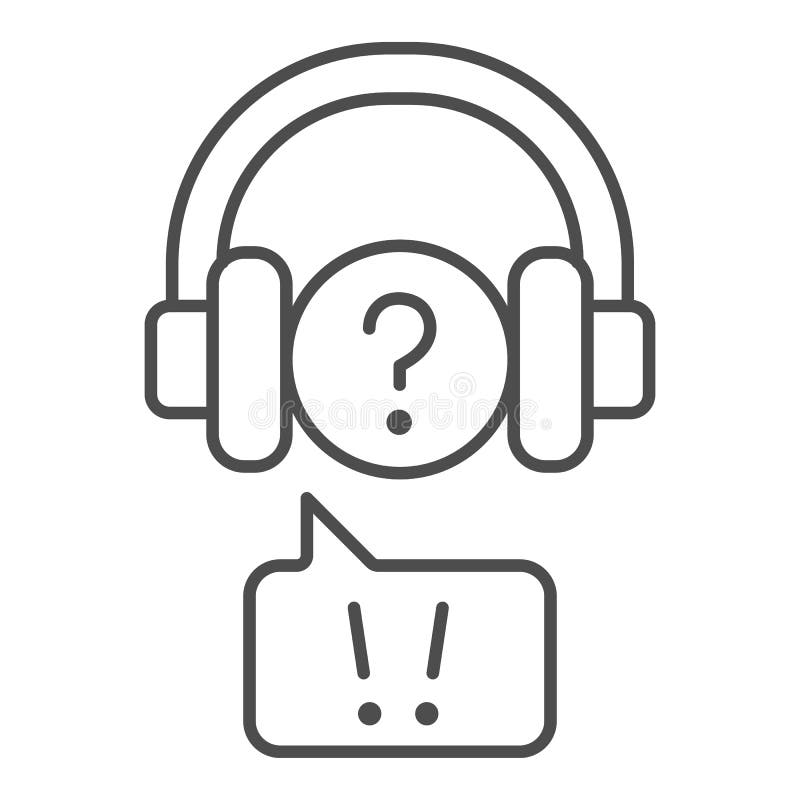 Question Mark Thin Line Icon. Ask Vector Illustration Isolated on White ...