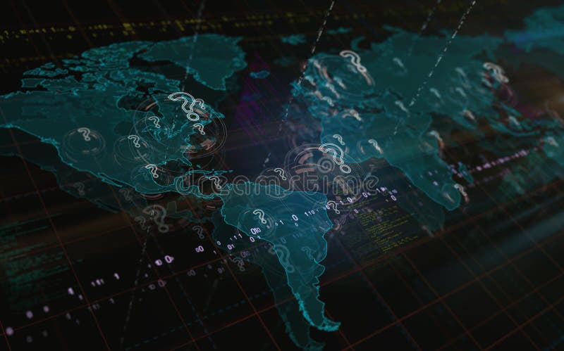 Simbol Semn De întrebare Pe Harta Mondială Stock Image - Imagine din ...