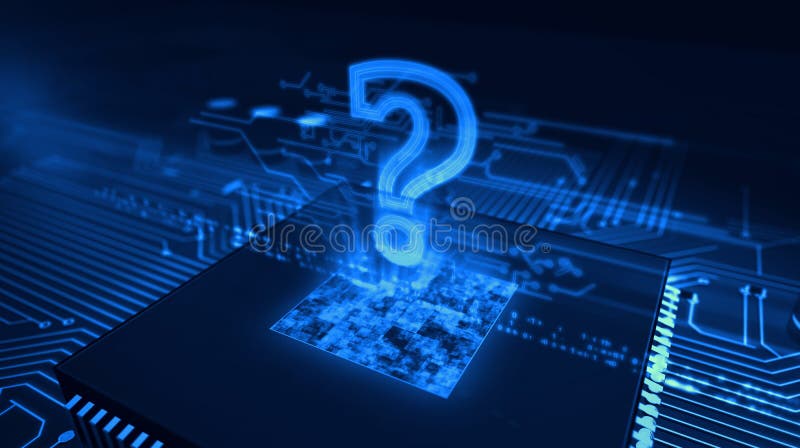 Question Mark Hologram on Cyber Background Stock Illustration ...
