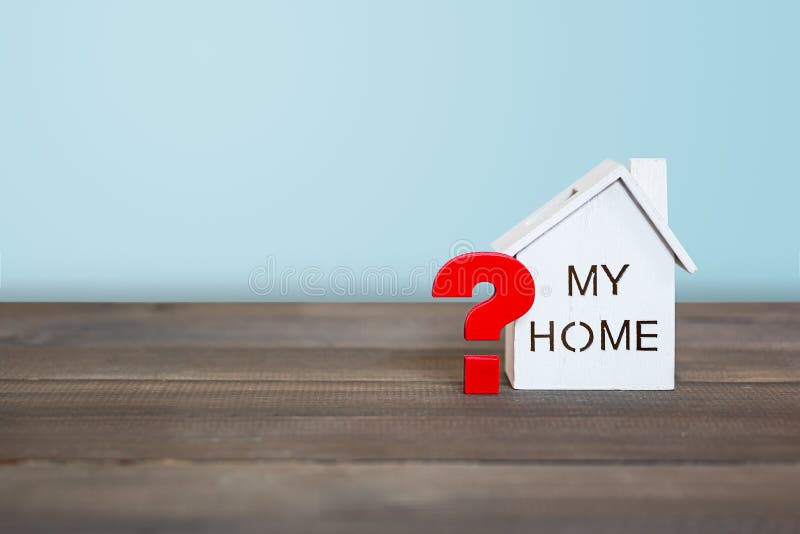 Question Mark with House on Wood Table , Problem Concept Stock Image ...