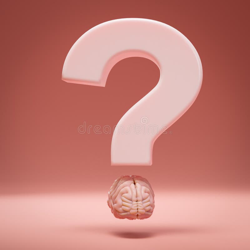 Question Mark with Human Brain instead of Dot. Concept of Education ...