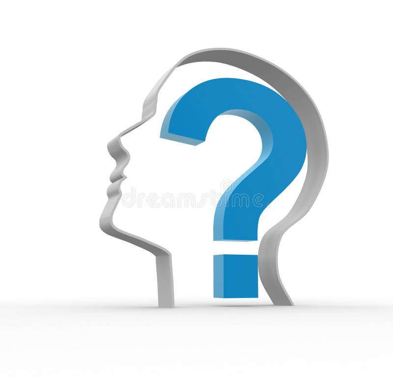 Student with Question Mark stock image. Image of pile - 51451273