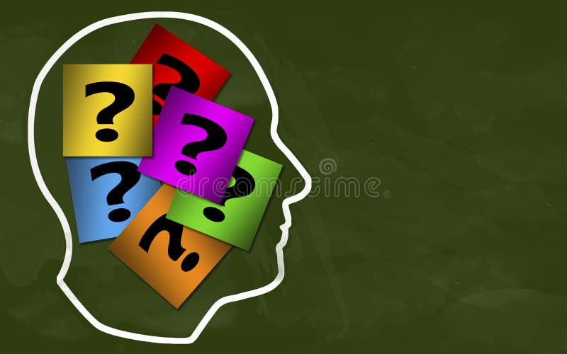 Question Mark with Human Head Stock Illustration - Illustration of idea ...