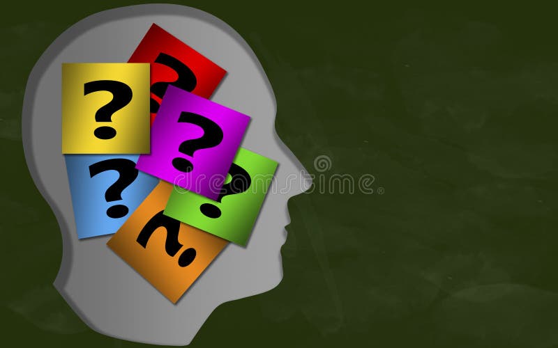 Question Mark with Human Head Stock Illustration - Illustration of ...