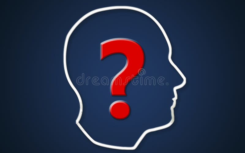 Question Mark with Human Head Stock Illustration - Illustration of ...