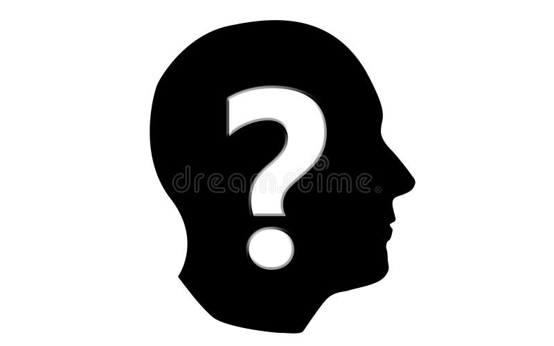 Question Mark with Human Head Stock Illustration - Illustration of ...