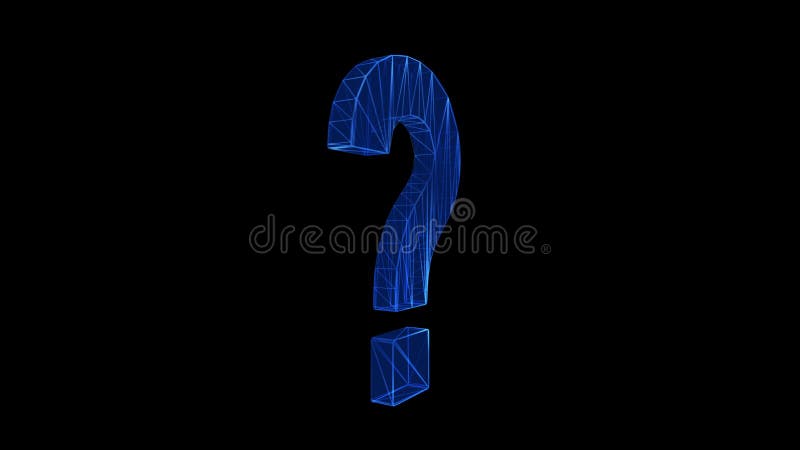 Question Mark Icon Blue Low Poly Rotating on Black Background Stock ...
