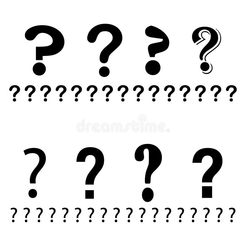 Question Mark Icon. Bold Query Symbol. Repeating Mark Design. Black and ...