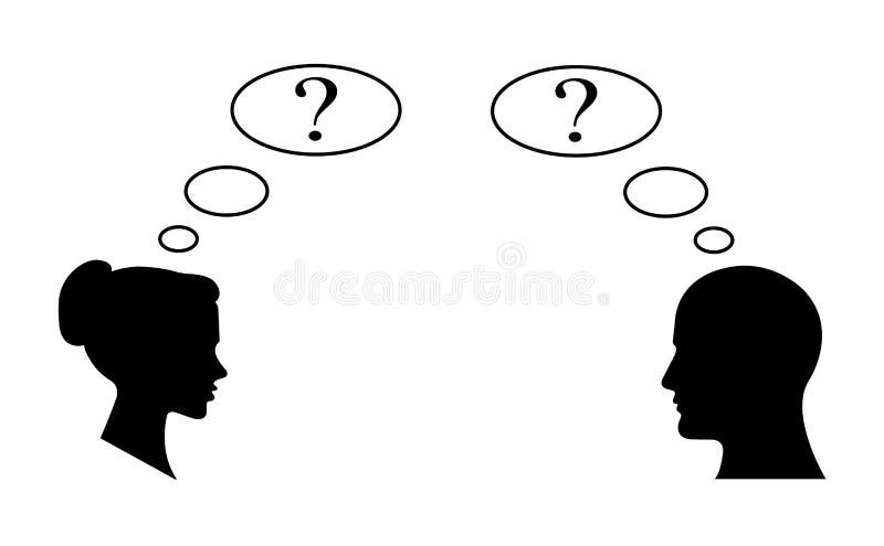 Question Mark, Icon Business Together Female and Male Stock Vector ...
