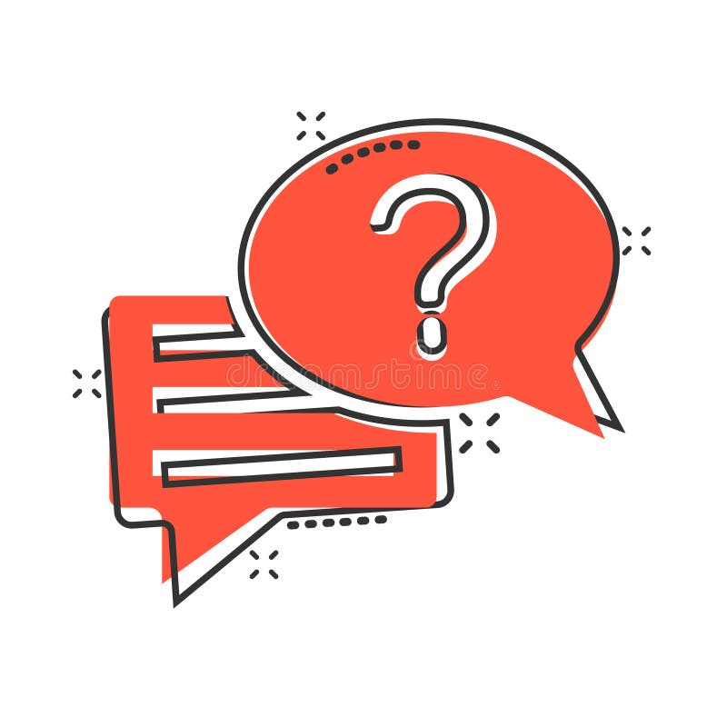 Question Mark Icon in Comic Style. Discussion Speech Bubble Cartoon ...