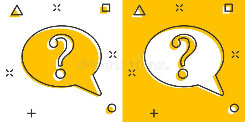 Question Mark Icon in Comic Style. Discussion Speech Bubble Cartoon ...