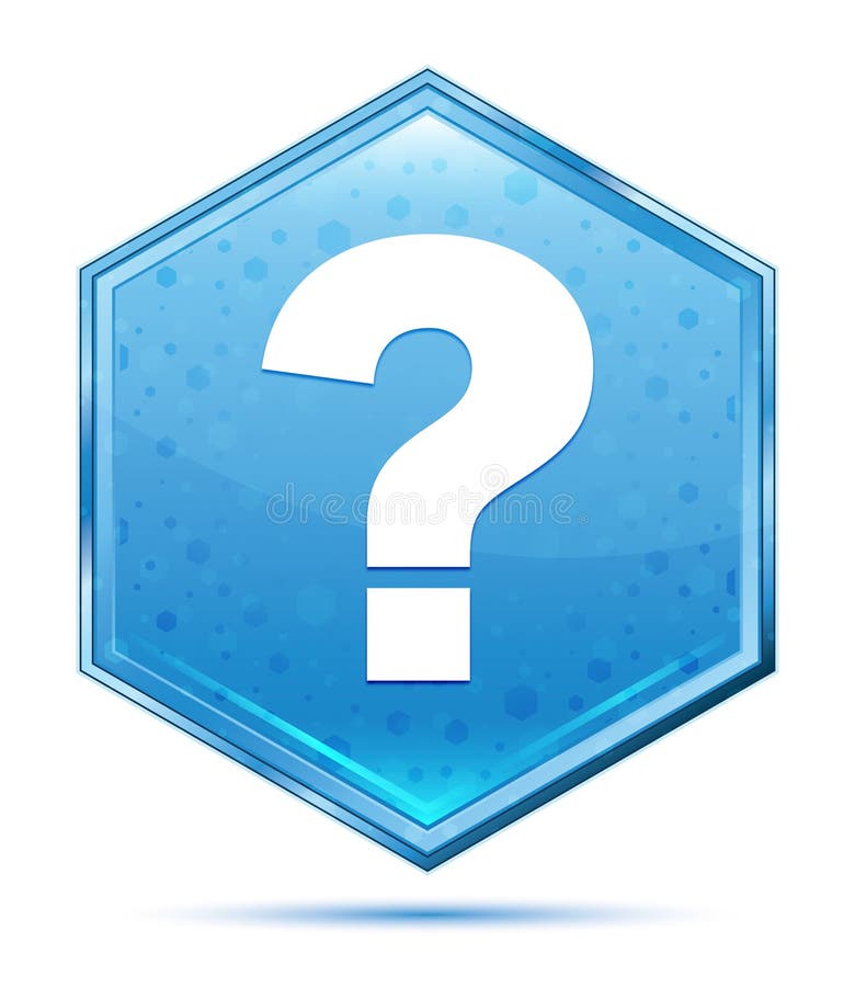 Question Mark Icon Crystal Blue Hexagon Button Stock Illustration ...