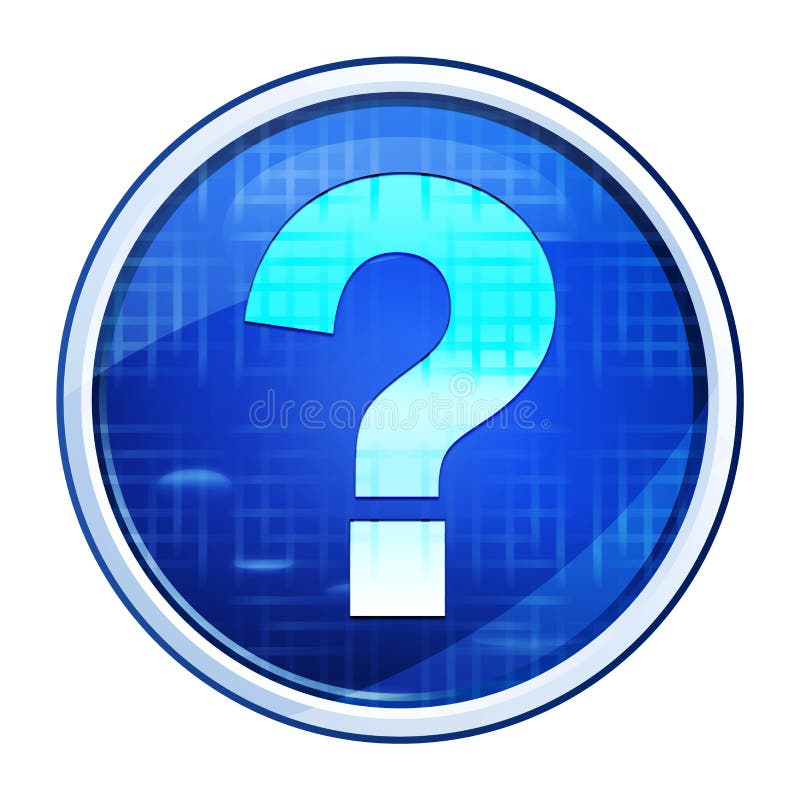 Question Mark Icon Futuristic Blue Round Button Vector Illustration ...