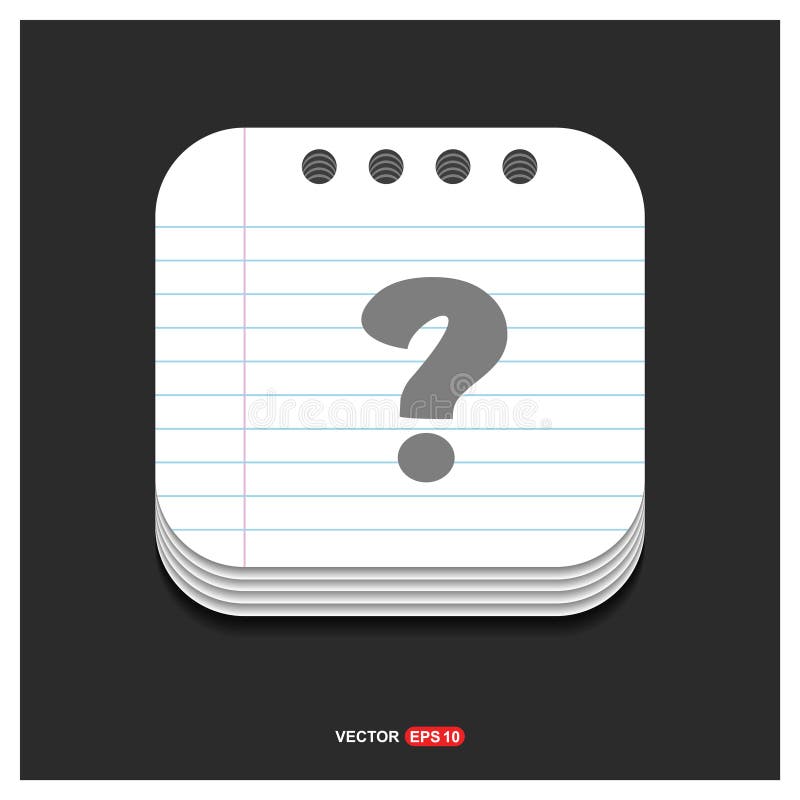 Question Mark Icon Gray Icon on Notepad Style Template Vector EPS 10 ...