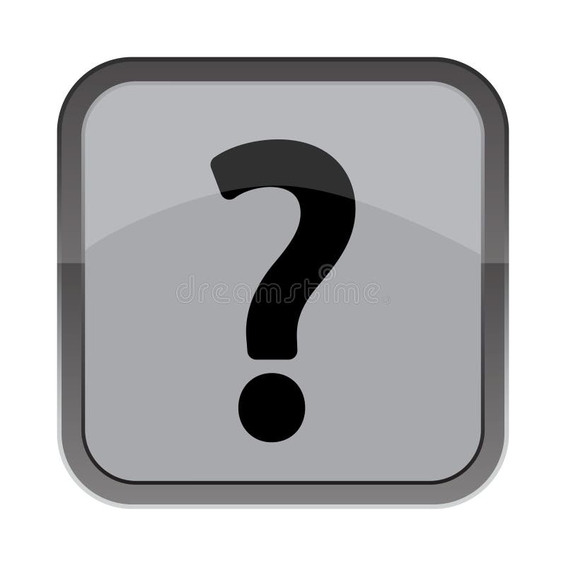 Question Mark Icon. Gray Square Shape. Mystery Query Symbol. Vector ...