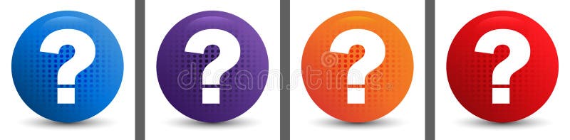 Question Mark Icon Abstract Halftone Round Button Set Stock Vector ...