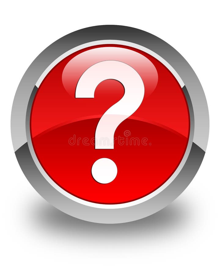 Question Mark Icon Glossy Red Round Button Stock Illustration ...