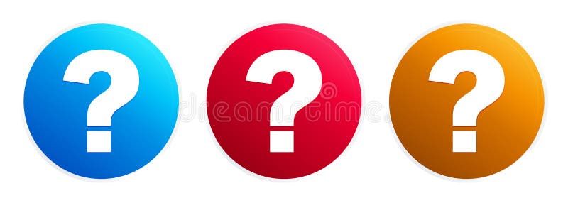 Question Mark Icon Premium Trendy Round Button Set Stock Vector ...