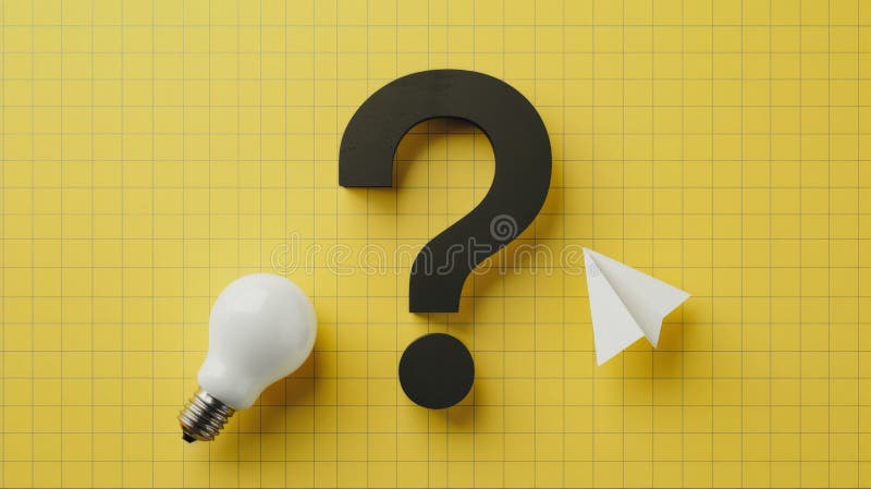 Question Mark Icon Isolated on the Yellow Grid Stock Photo - Image of ...