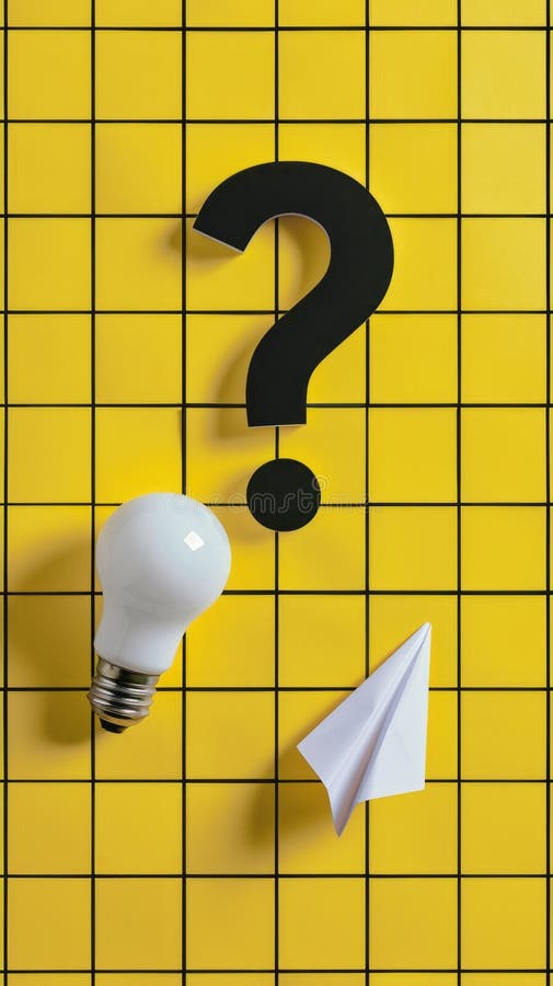 Question Mark Icon Isolated on the Yellow Grid Stock Photo - Image of ...