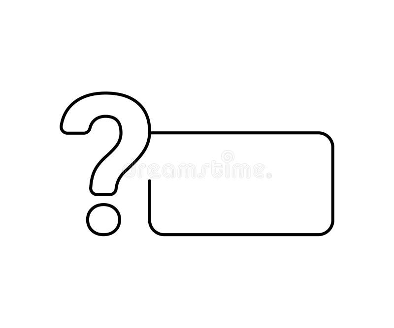 Question Mark Icon with Line Frame for Text. Help, Ask, Support, Faq ...