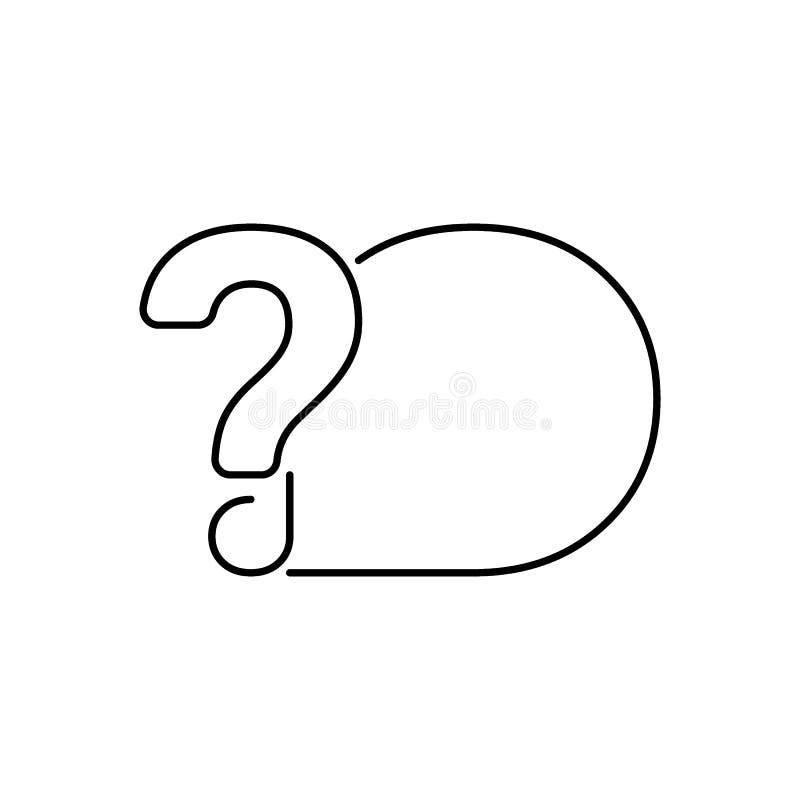 Question Mark Icon with Line. Help, Ask, Support, Faq Sign. Vector ...