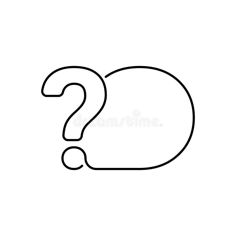 Question Mark Icon with Line. Help, Ask, Support, Faq Sign. Vector ...