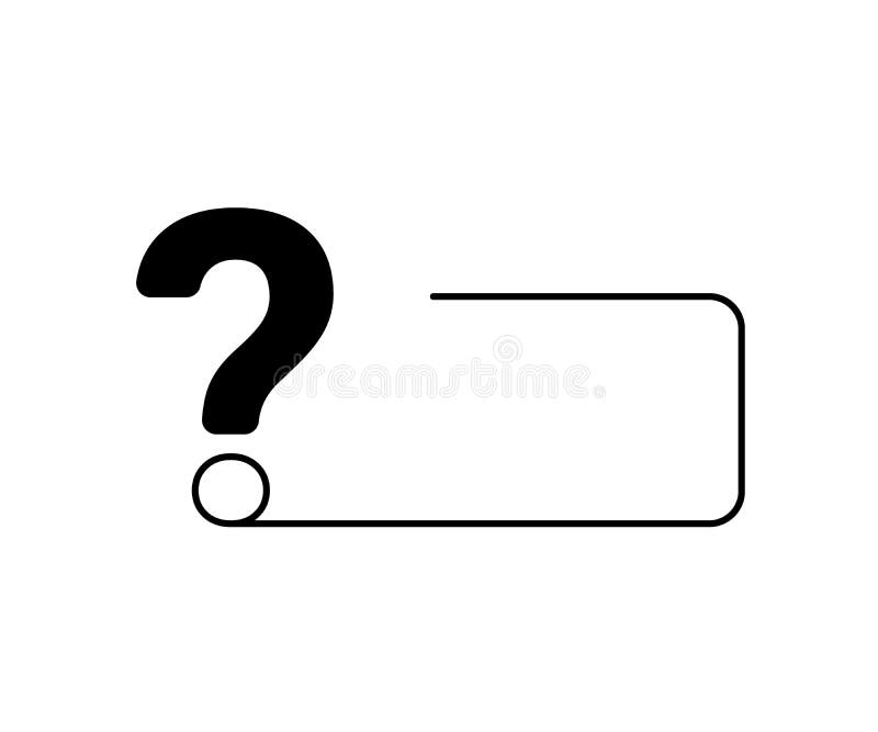 Question Mark Icon with Line Frame for Text. Help, Ask, Support, Faq ...