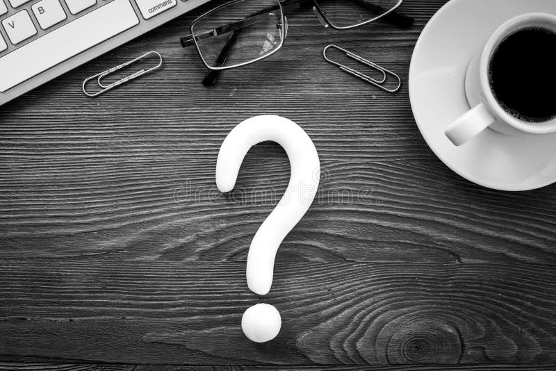 Question Mark Icon on Office or Students Desk. Solving Problem Concept ...
