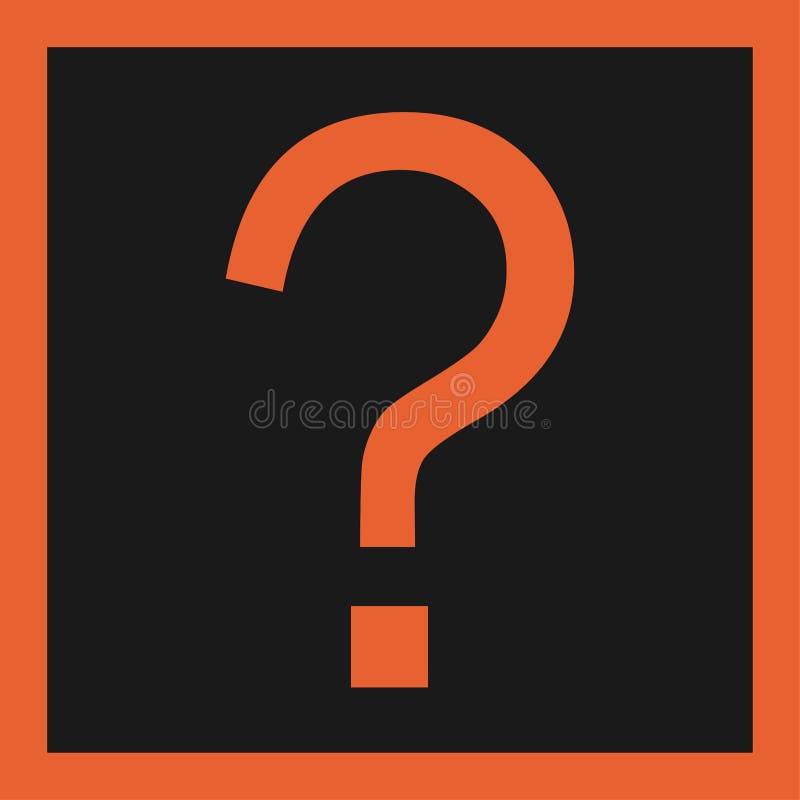 Question Mark Icon in Orange on a Black Background. Stock Vector ...