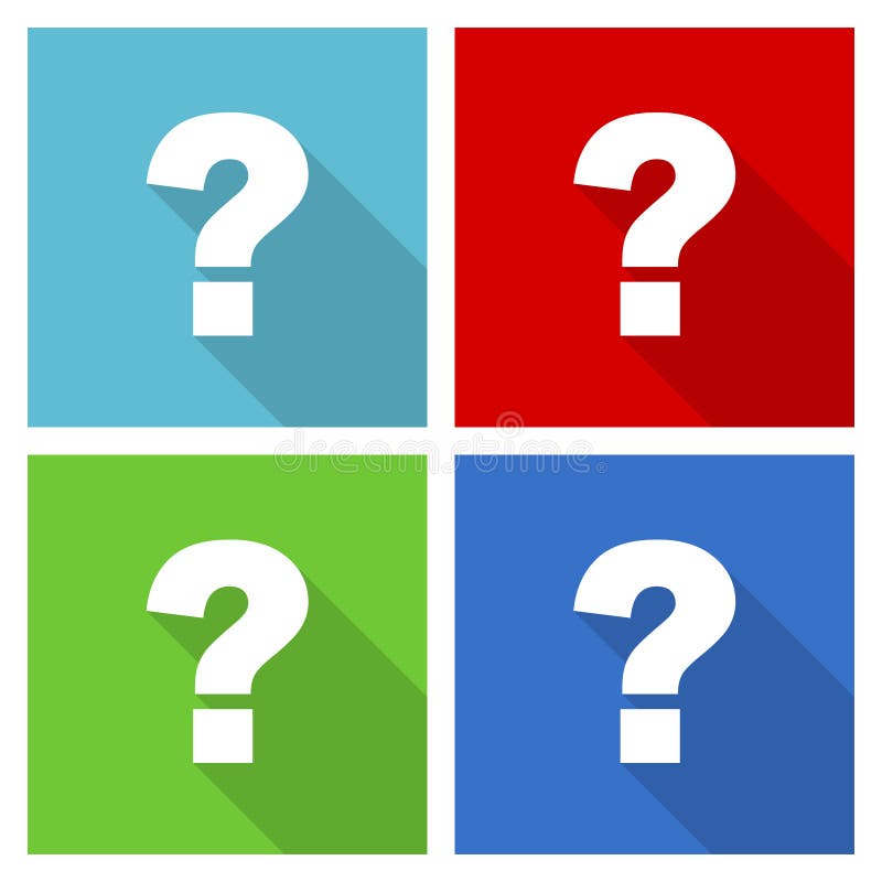 Question Mark Icon Set, Flat Design Vector Illustration in Eps 10 for ...