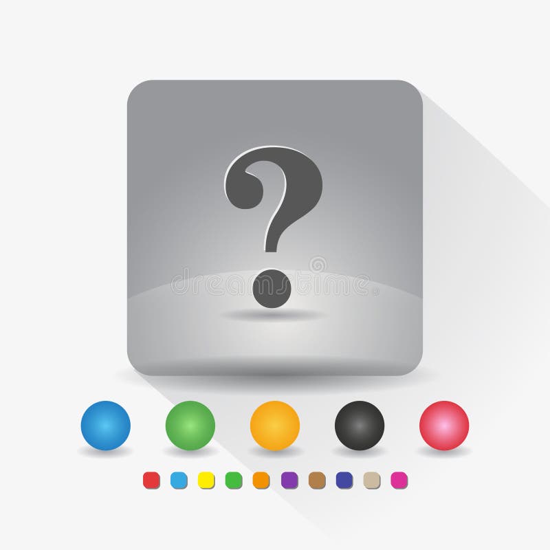 Question Mark Icon. Sign Symbol App in Gray Square Shape Round Corner ...